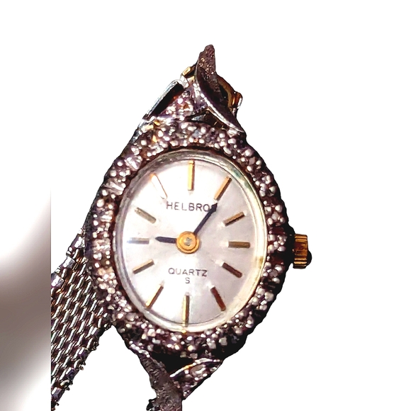 Helbros | Accessories | Vintage Ladies Helbros Diamond Bezel Watch ...